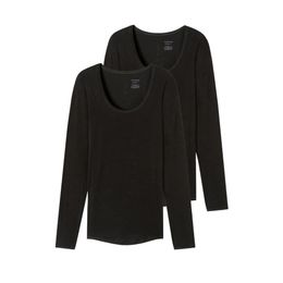 Schiesser Longsleeve Personal Fit in Schwarz | Gr.: L