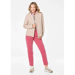 GOLDNER Kurzgr&ouml;&szlig;e: L&auml;ssige Baumwolljacke mit Stehkragen in stein | Gr.: 24