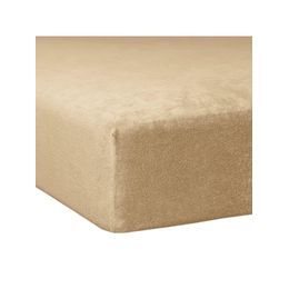 Traumschlaf Spannbettlaken Flausch Frottee in sand | Gr.: 90x190 cm - 100x200 cm