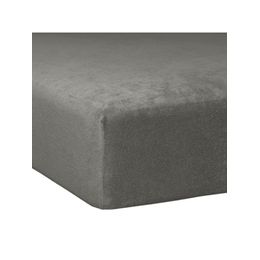 Traumschlaf Spannbettlaken Flausch Frottee in schiefer | Gr.: 180x200 cm - 200x200 cm