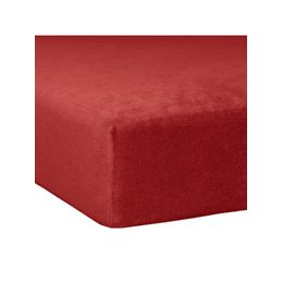 Traumschlaf Spannbettlaken Flausch Biber in karmin | Gr.: 120x200 cm - 130x200 cm