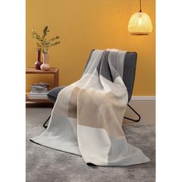 Biederlack Wohndecke Great Stone in braun beige creme camel | Gr.: 220x240 cm