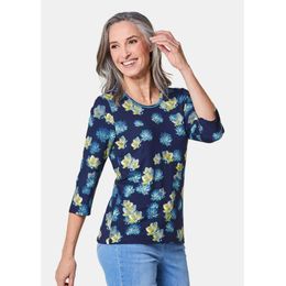 GOLDNER Druckshirt mit Allover-Muster in marine / gemustert | Gr.: 40