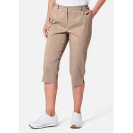 GOLDNER Verk&uuml;rzte Satinhose Sportive Capri-Hose aus trageangenehmen Satin in beige | Gr.: 38