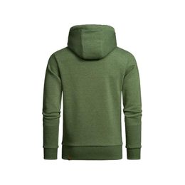 Amaci&Sons Amaci&Sons Kapuzenpullover mit Pl&uuml;sch-Kapuze YONKERS in Gr&uuml;n Melange | Gr.: XXXL