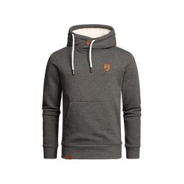 Amaci&Sons Amaci&Sons Kapuzenpullover mit Pl&uuml;sch-Kapuze YONKERS in Dunkelgrau | Gr.: XXXL