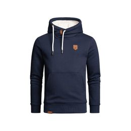 Amaci&Sons Amaci&Sons Kapuzenpullover mit Pl&uuml;sch-Kapuze YONKERS in Navyblau | Gr.: M