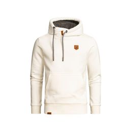 Amaci&Sons Amaci&Sons Kapuzenpullover mit Pl&uuml;sch-Kapuze YONKERS in Wei&szlig; | Gr.: XXXL