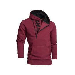 Amaci&Sons Amaci&Sons Kapuzenpullover HUNTSVILLE in Bordeaux/Schwarz | Gr.: M