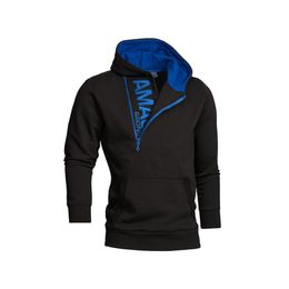 Amaci&Sons Amaci&Sons Kapuzenpullover HUNTSVILLE in Schwarz/Blau | Gr.: S