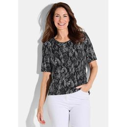 GOLDNER Shirt in schwarz / anthrazit / grau / gemustert | Gr.: 38