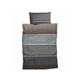CASATEX Bettw&auml;sche Orsa in Braun Grau | Gr.: 240x220 (2x 80x80 cm)