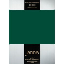 Janine Spannbetttuch Elastic Jersey 5002 in waldgr&uuml;n | Gr.: 200 x 200 cm