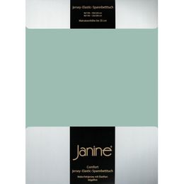 Janine Spannbetttuch Elastic Jersey 5002 in rauchgr&uuml;n | Gr.: 100 x 200