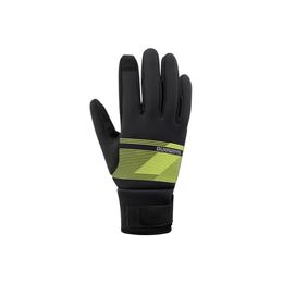 Shimano Fahrrad-Handschuhe WINDBREAK Thermal in Schwarz-Gelb | Gr.: M