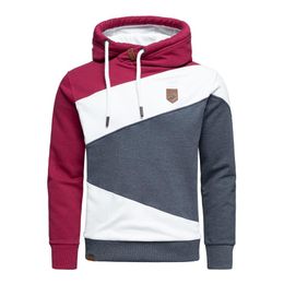 Amaci&Sons Amaci&Sons Kapuzenpullover TEMPE in Bordeaux/Wei&szlig;/Blau | Gr.: L