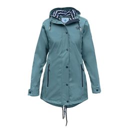 MADSea taillierter maritimer Regenmantel in petrolblau | Gr.: 38