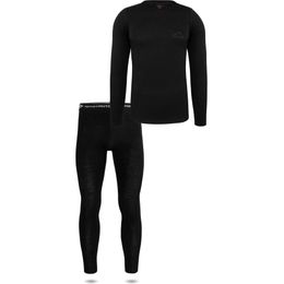 Normani Outdoor Sports Herren Merino Unterw&auml;sche-Set Melbourne/Sydney in Schwarz | Gr.: M