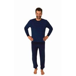 Normann langarm Frottee Pyjama Schlafanzug B&uuml;ndchen - 70650 in blau | Gr.: 60