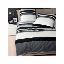 Janine Bettw&auml;sche J.D. 8478-08 schwarz graphit in Schwarz, Graphit | Gr.: 200x200 (2x 80x80 cm)