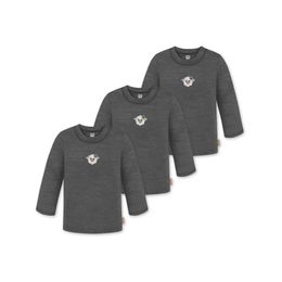 Normani Outdoor Sports 3er Pack Baby Merino Longsleeve Taupo in Anthrazit | Gr.: 98/104