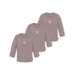 Normani Outdoor Sports 3er Pack Baby Merino Longsleeve Taupo in Rosa | Gr.: 86/92