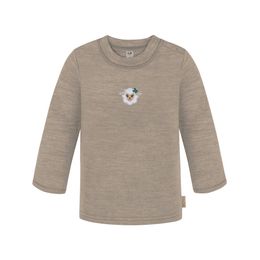 Normani Outdoor Sports Baby Merino Longsleeve Taupo in Beige | Gr.: 110/116