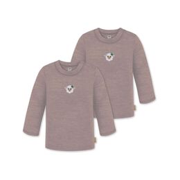 Normani Outdoor Sports 2er Pack Baby Merino Longsleeve Taupo in Rosa | Gr.: 74/80