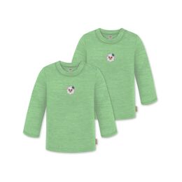 Normani Outdoor Sports 2er Pack Baby Merino Longsleeve Taupo in Gr&uuml;n | Gr.: 110/116