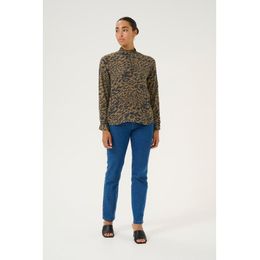 Kaffe Langarm-Bluse KAamber Regular fit in Major Brown/Black Leopard | Gr.: 38