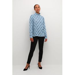 Kaffe Langarm-Bluse KAamber Regular fit in Faded Denim/Midnight Flower | Gr.: 46