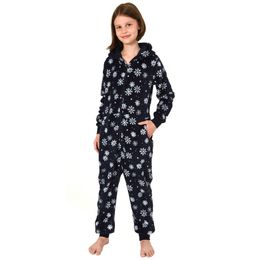 Normann Jumpsuit Overall Onesie Schlafanzug Eiskristall Sterne - 50912 in navy | Gr.: 152