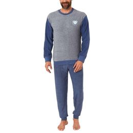Normann Lange Frottee Pyjama Schlafanzug B&uuml;ndchen - 49621 in Grau | Gr.: 50