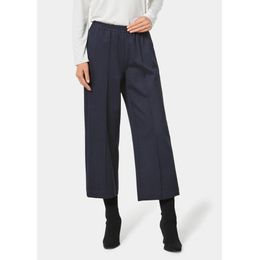 GOLDNER Culotte Verk&uuml;rzte Jersey-Hose VERA mit Biesen in marine | Gr.: 46