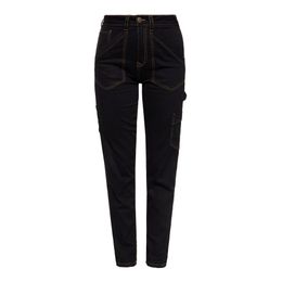 Queen Kerosin Workwear Damen Jeanshose in schwarz | Gr.: W29/L32