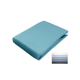 JACK Spannbettlaken Satin Einfarbig in Petrol | Gr.: 90-100 x 200 cm