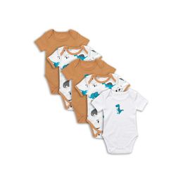 Schlummersack Bio Baby-Bodys kurzarm 5er-Pack in Braun | Gr.: 68