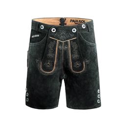PAULGOS Lederhose Kurz Echtleder HK2 in Grau | Gr.: 48