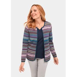 GOLDNER Kurzgr&ouml;&szlig;e: Jacquardjacke mit Ringelmuster in bunt / gemustert | Gr.: 23