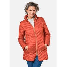 GOLDNER Kurzgr&ouml;&szlig;e: Leichte Longsteppjacke Diagonalstepp in terrakotta | Gr.: 21