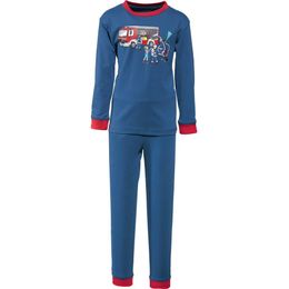 Erwin Müller Erwin Müller Single-Jersey Kinder-Schlafanzug in marine/rot | Gr.: 98/104