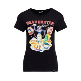 Queen Kerosin Print T-Shirt Head Hunter in schwarz | Gr.: XL
