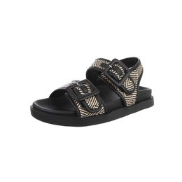 Ital-Design Sandale & Sandalette in Schwarz und Beige | Gr.: 41