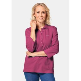 GOLDNER Baumwollshirt mit Glanzakzenten in beere | Gr.: 42