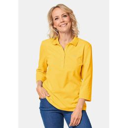 GOLDNER Baumwollshirt mit Glanzakzenten in honig | Gr.: 44