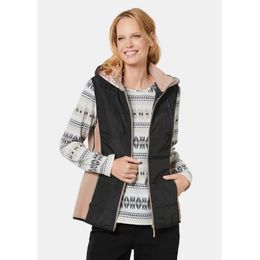 GOLDNER Kurzgr&ouml;&szlig;e: Sportive Weste mit vielen Details in schwarz / beige | Gr.: 23