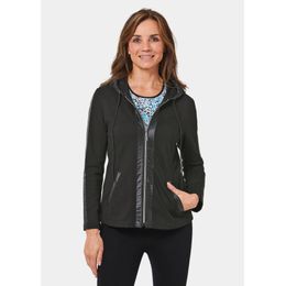 GOLDNER bequeme Freizeitjacke mit Kapuze in schwarz | Gr.: 46