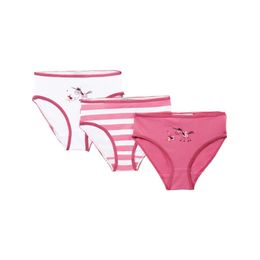 Erwin Müller Erwin Müller Baumwolle, Single-Jersey Mädchen-Slip 3er-Pack in pink/weiß | Gr.: 86/92