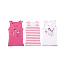 Erwin Müller Erwin Müller Baumwolle, Single-Jersey Mädchen-Unterhemd 3er-Pack in pink/weiß | Gr.: 122/128