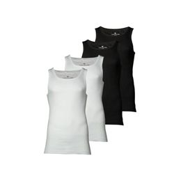 Tom Tailor Unterhemd 4er Pack in Wei&szlig;/Schwarz | Gr.: L